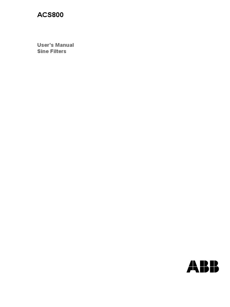 ACS800 Sine Filters Revg PDF | PDF | Capacitor | Electronic Filter