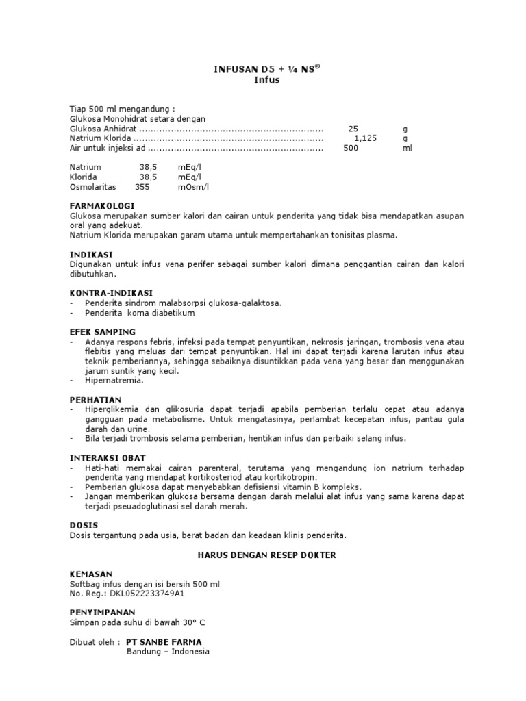 Pi Infusan d5 Plus A Quarter Ns | PDF | Kesehatan Holistik
