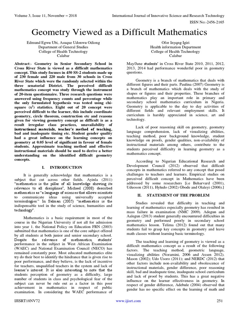 Geometry Viewed As A Difficult Mathematics | PDF | Triangle | Circle