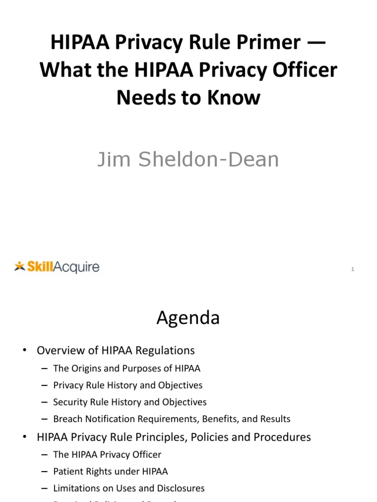 HIPAA Privacy Rule Primer - What The HIPAA Privacy Officer Needs To ...