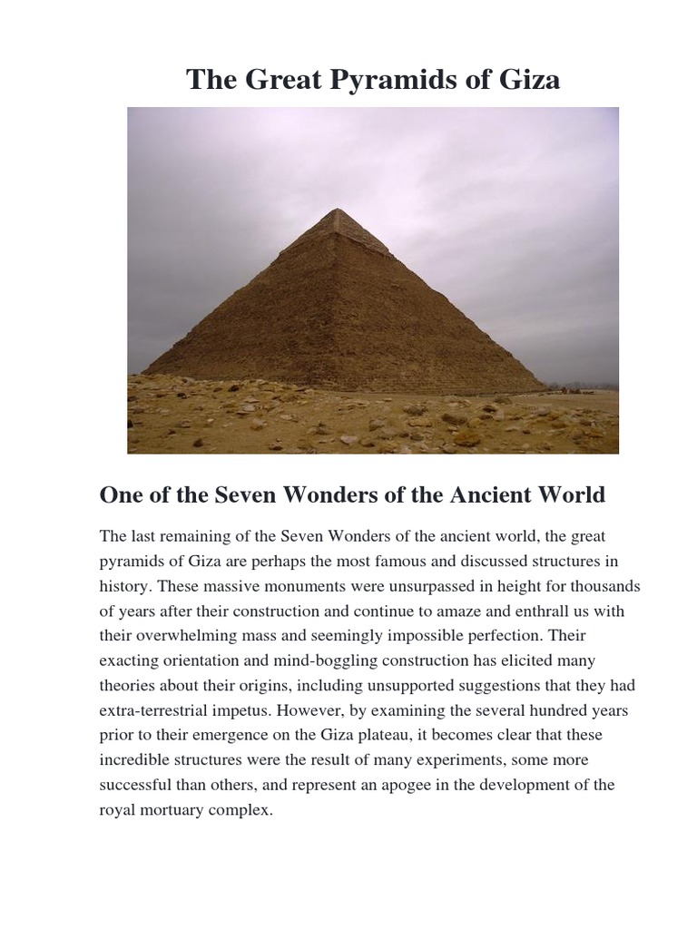 Great Pyramids of Giza Overview | PDF | Social Science
