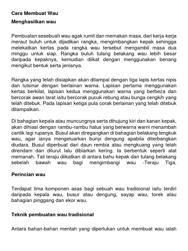 Cara-Cara Membuat Wau 2 | PDF