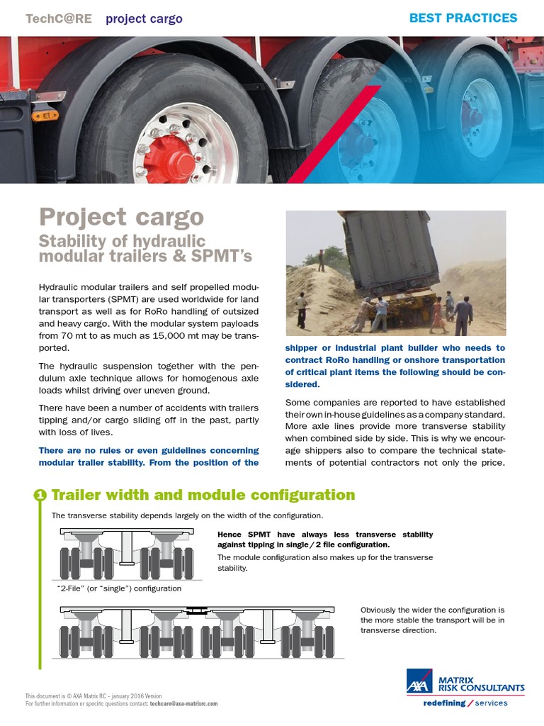 SPMT Stability of Hydraulic Eng | PDF | Suspension (Vehicle) | Cargo