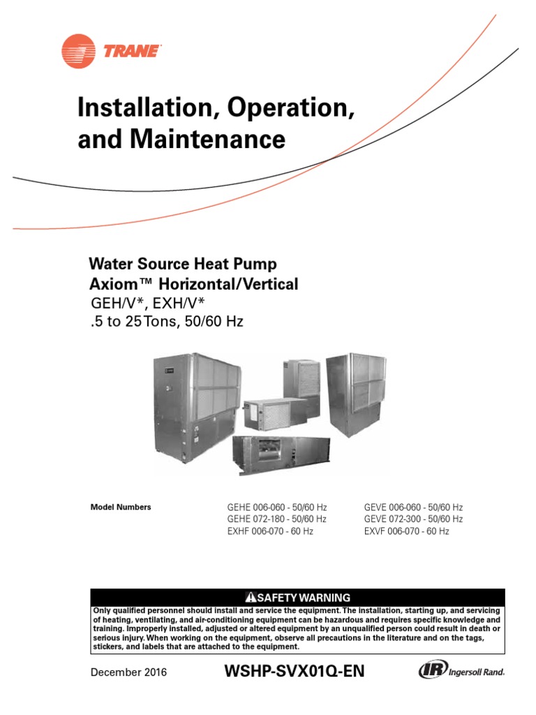 WSHP Svx01q en | PDF | Chlorofluorocarbon | Electric Heating
