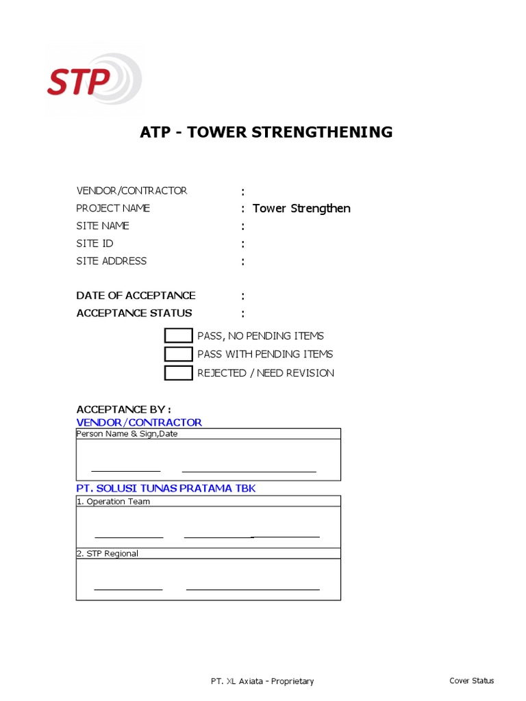 Formulir ATP untuk Penguatan Tower | PDF