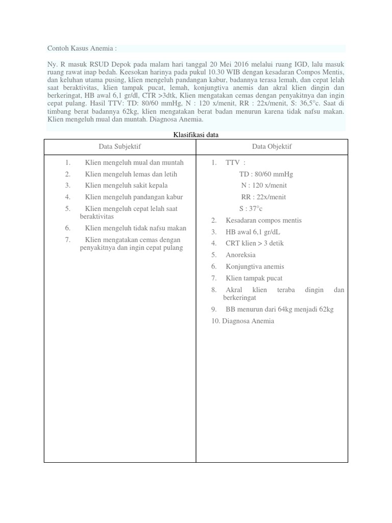 Contoh Kasus Anemia | PDF