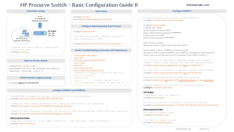 HP Procurve Switch - Basic Configuration Guide II | PDF | Digital Technology | Computing