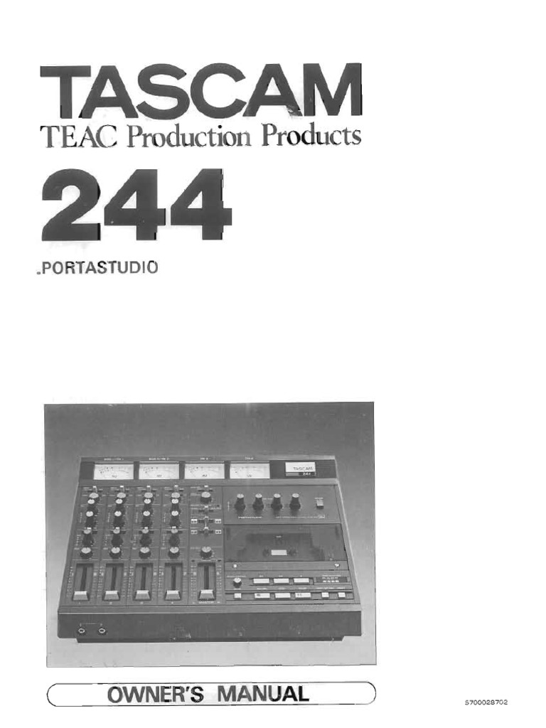 Tascam 244 Owners Manual PDF | PDF