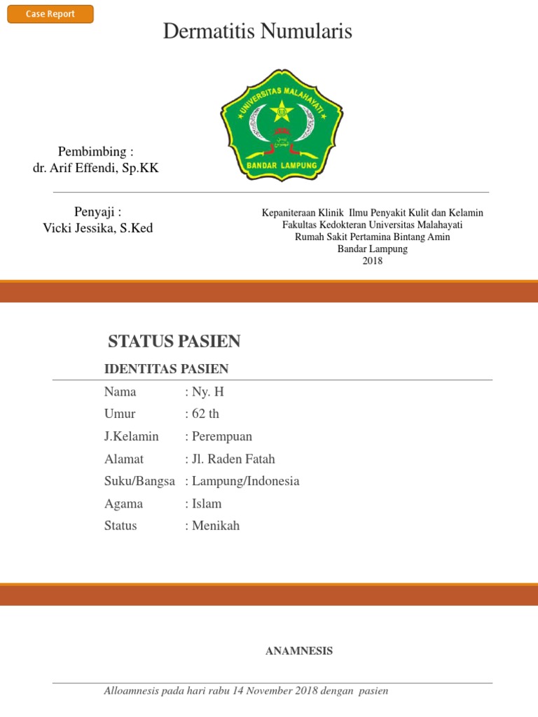 Dermatitis Numularis: Kasus dan Penanganan | PDF | Kesehatan Holistik ...