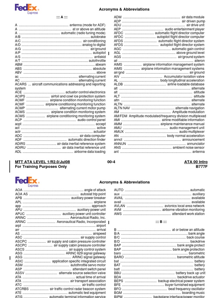 An Overview of Common Aviation Acronyms and Abbreviations | PDF ...