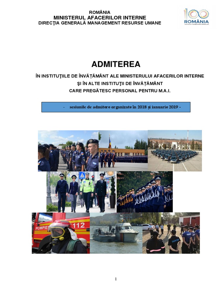 Brosura Admitere 2018 Si Ianuarie 2019 PDF | PDF