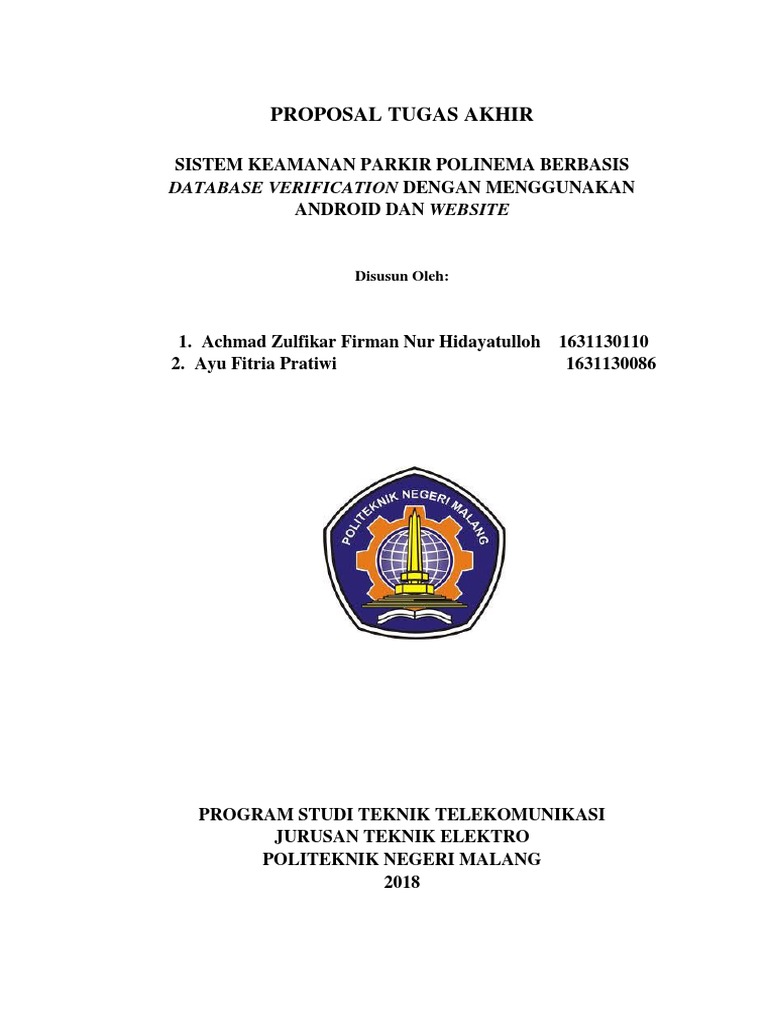 Format Penulisan Proposal Tugas Akhir 2018-2019 | PDF
