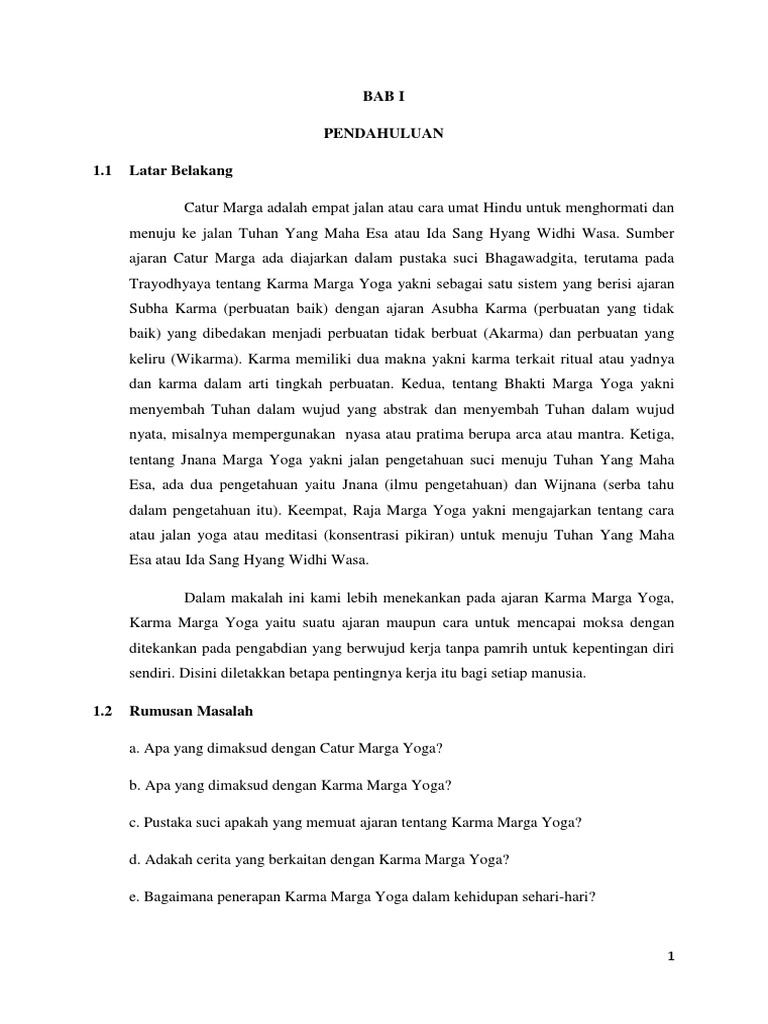 Makalah Karma Marga Yoga | PDF | Filsafat | Pengembangan Diri