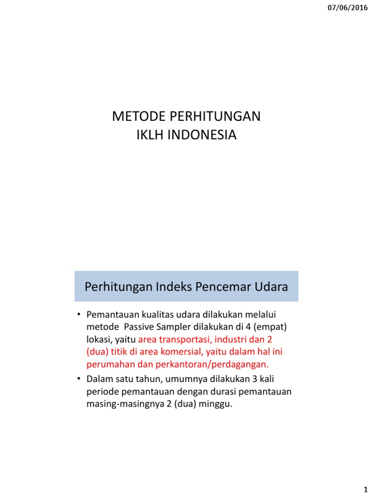 TM 14 Perhitungan Iklh Indonesia | PDF