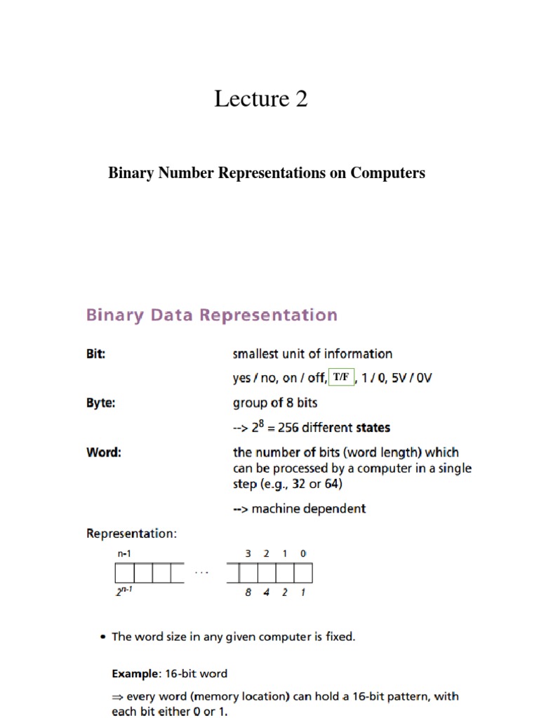 Binary Number Representations On Computers | PDF | Decimal | Numbers