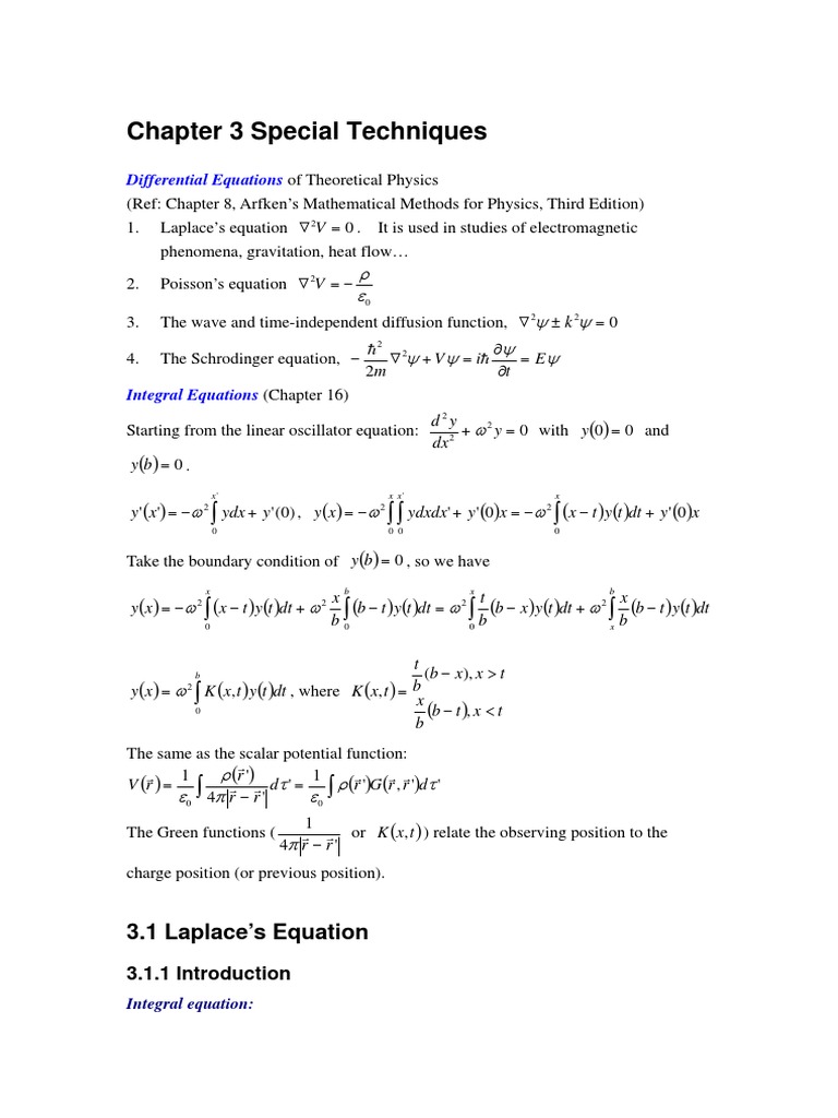 Chapter 3 Special Techniques: Differential Equations | PDF | Sphere ...