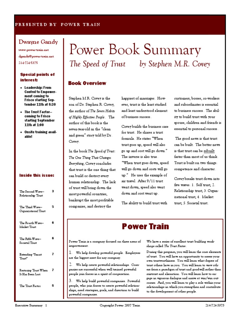 Power Book Summary | PDF | Credibility | Trust (Emotion)