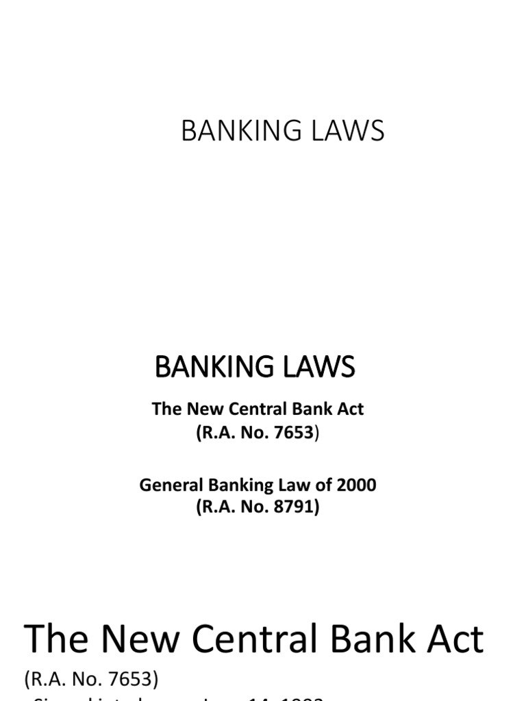 Banking Laws Summary | PDF | Liquidation | Receivership