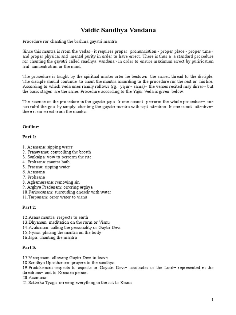 Vaidic Sandhya Vandana (Gayatri) | PDF | Mantra | Indian Religions