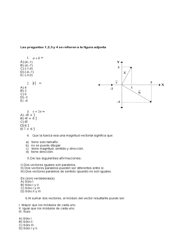 Prueba 2 Vectores | PDF | Vector Euclidiano | Cantidad