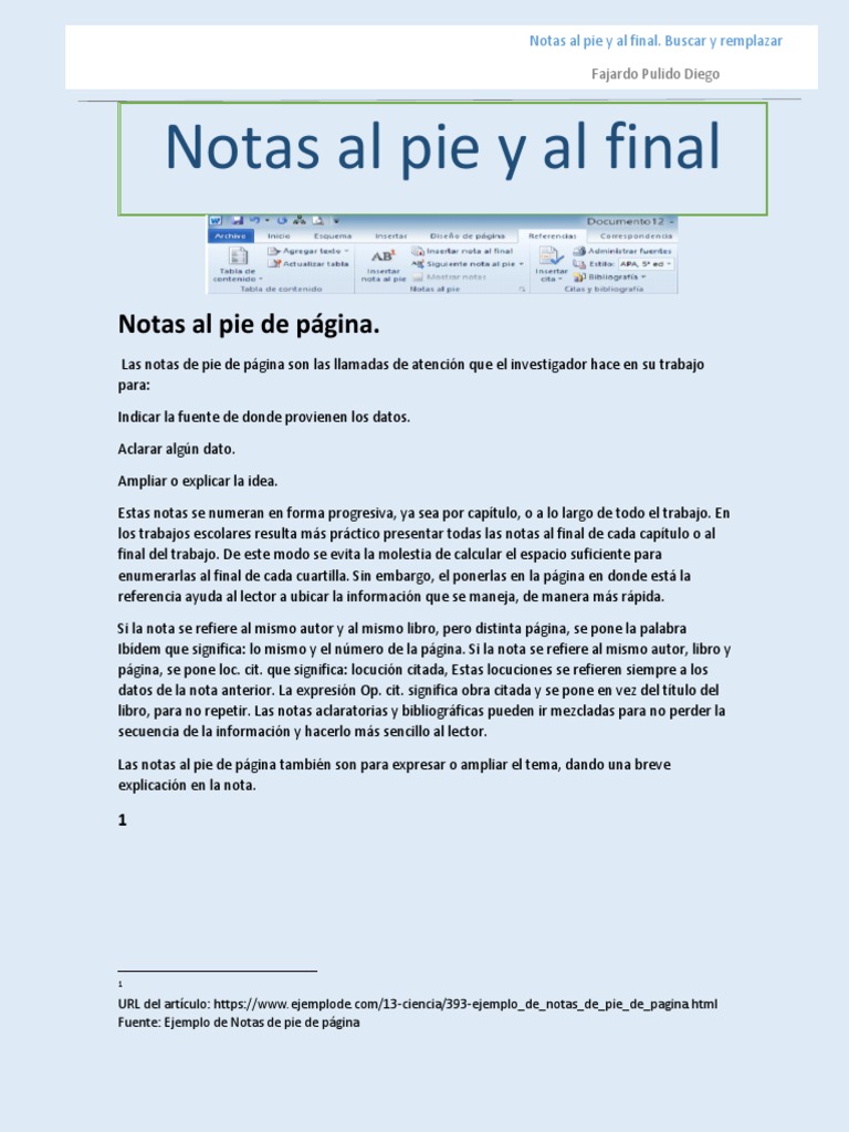 Notas Al Pie y Al Final | Libros