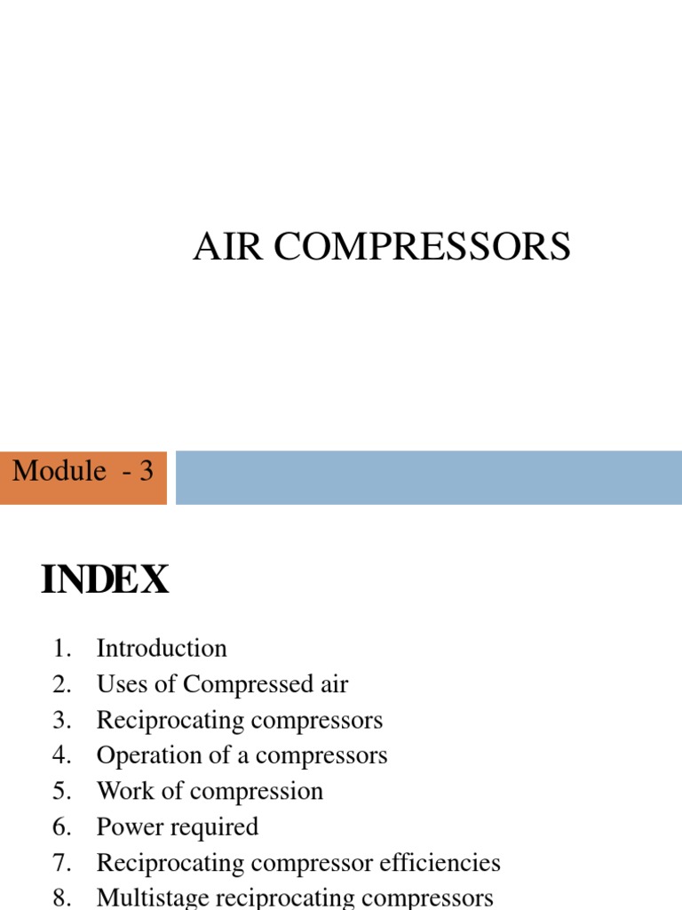 Air Compressors: Module - 3 | PDF | Turbine | Pump