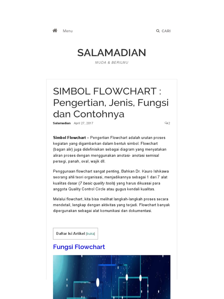 SIMBOL FLOWCHART - Pengertian, Jenis, Fungsi Dan Contohnya - Sa | PDF