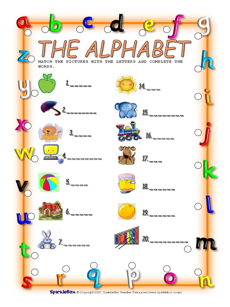 Picture-Word Matching Activity | PDF