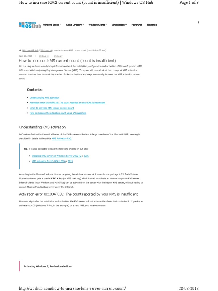 KMS Server Update | PDF | Hyper V | Microsoft Windows