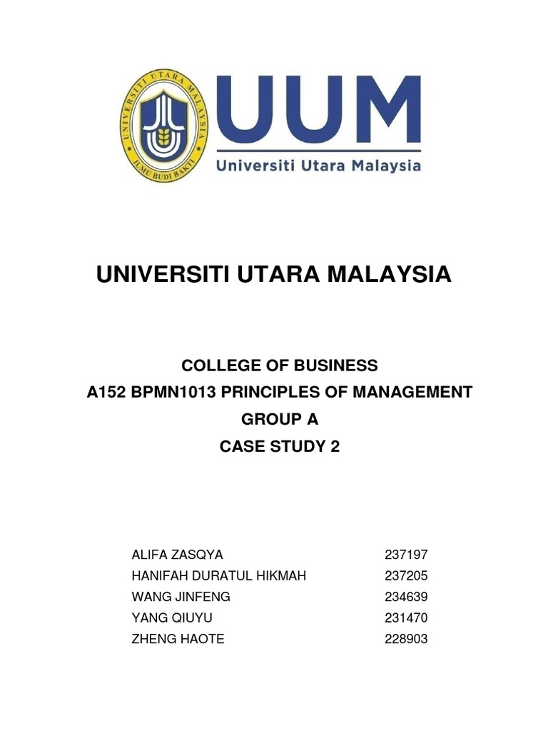 Principles of Management Case Study 1 | PDF | Auditor's Report | Business