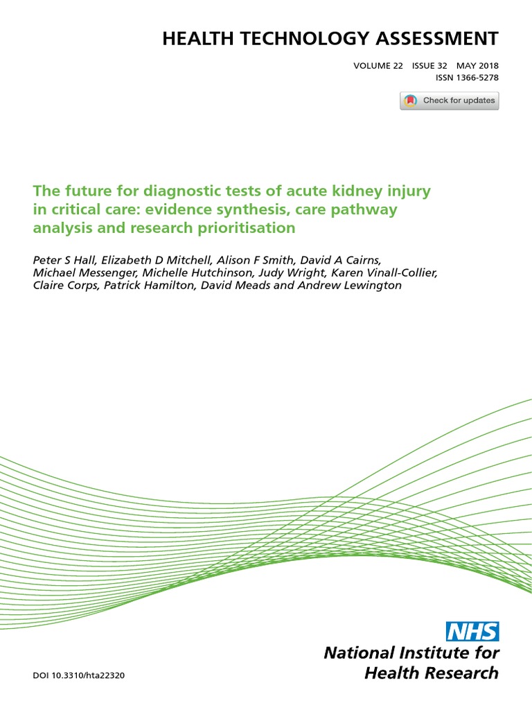 AKI Diagnostic Tests HTA Report PDF | PDF | Health Sciences | Science