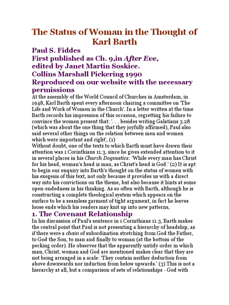 Barth Teologia Dialettica | PDF | Karl Barth | Trinity