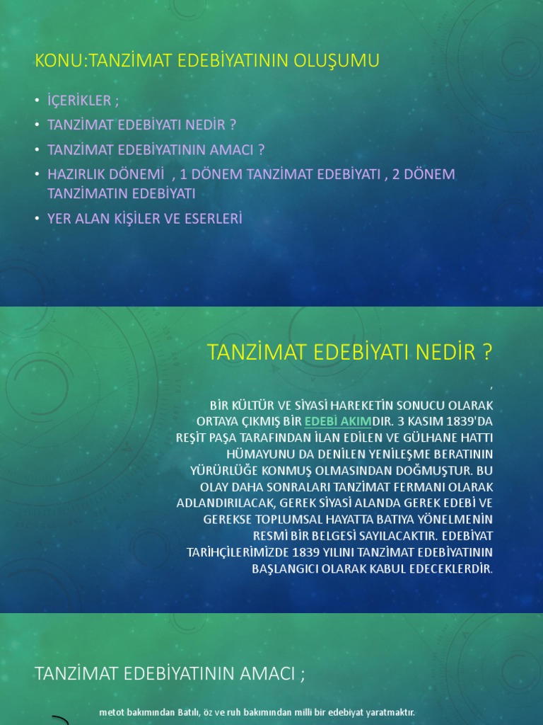Tanzimat Edebiyatı Nedir | PDF