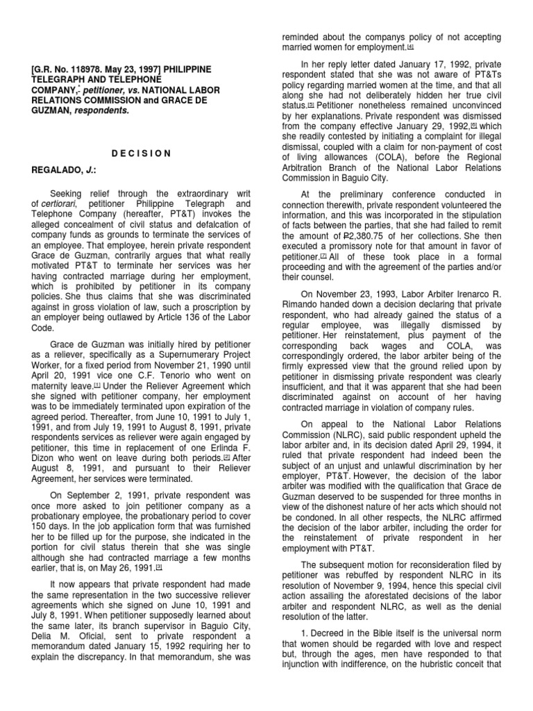 Working Conditions For Special Group of Employees Full Text | PDF ...