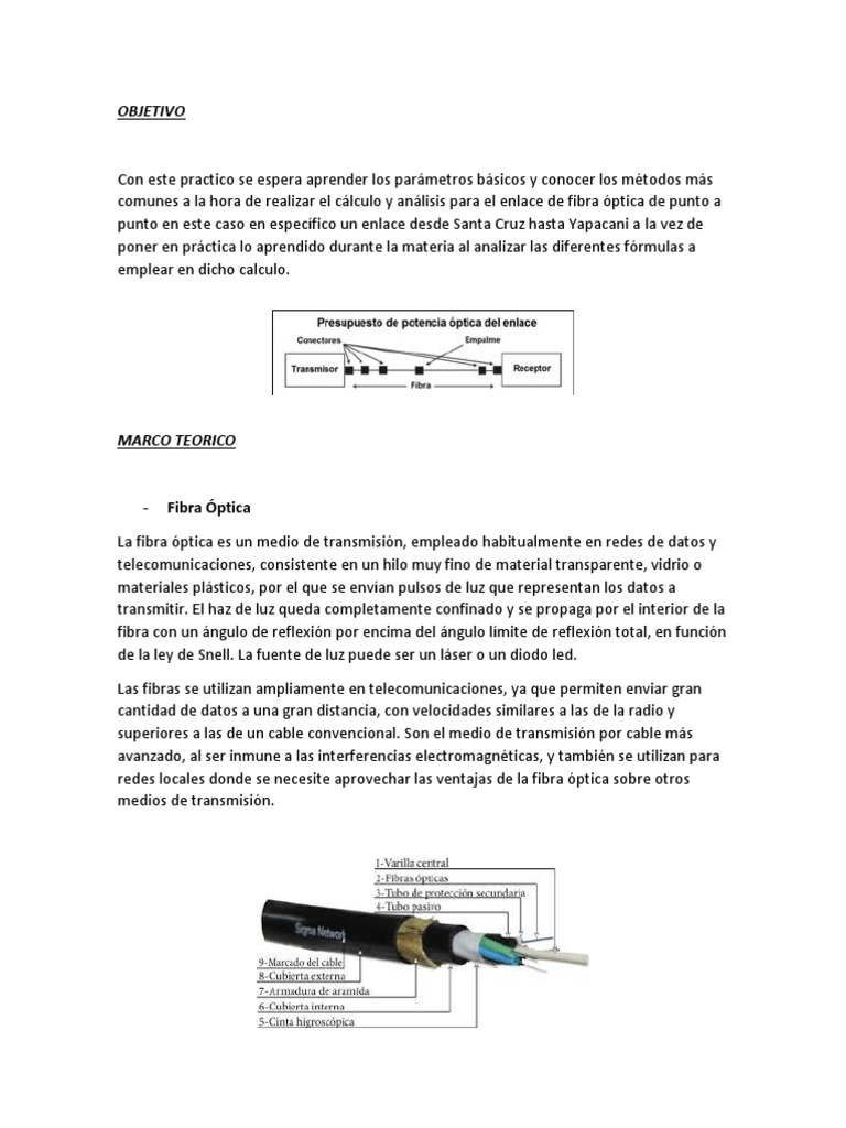 Enlace de Fibra Optica | PDF | Fibra óptica | Medio de transmision