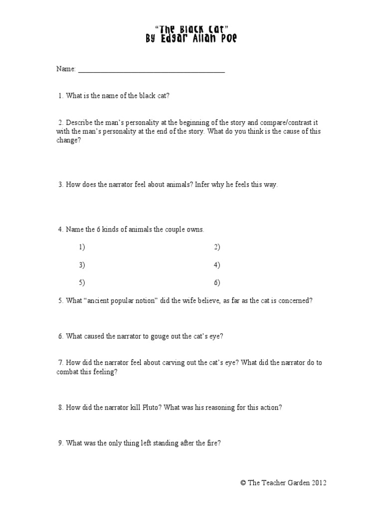 By Edgar Allan Poe: "The Black Cat" | PDF