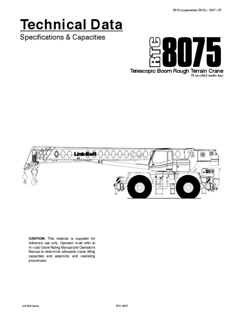 Link Belt 50ton | PDF | Crane (Machine) | Axle