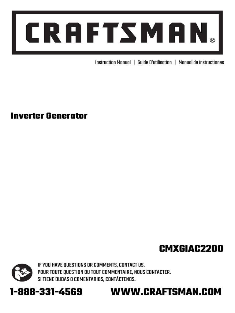 Craftsman 2200 Inverter Generator Owner&Aposs Manual | PDF | Battery ...