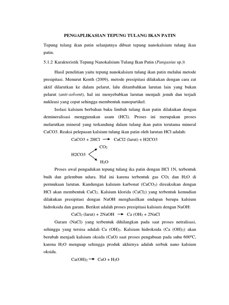 Pengaplikasian Tepung Tulang Ikan Patin | PDF