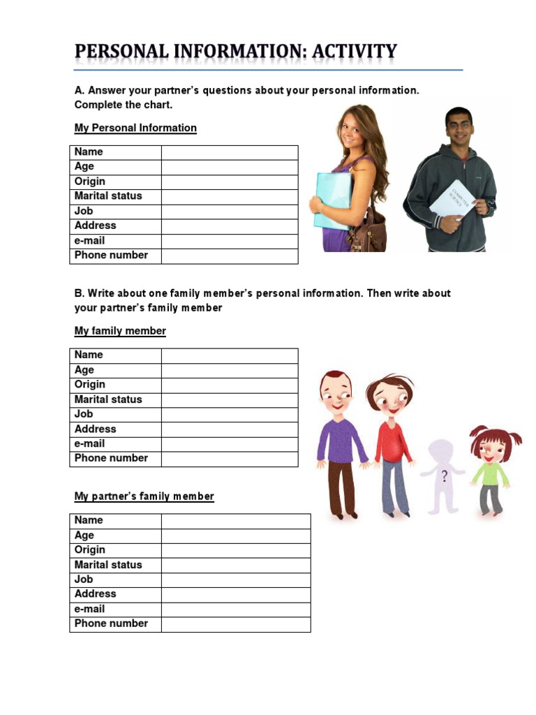 Personal Information Activity | PDF