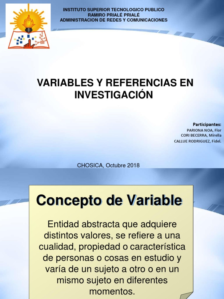 VARIABLES | PDF | Medición | Ciencia cognitiva
