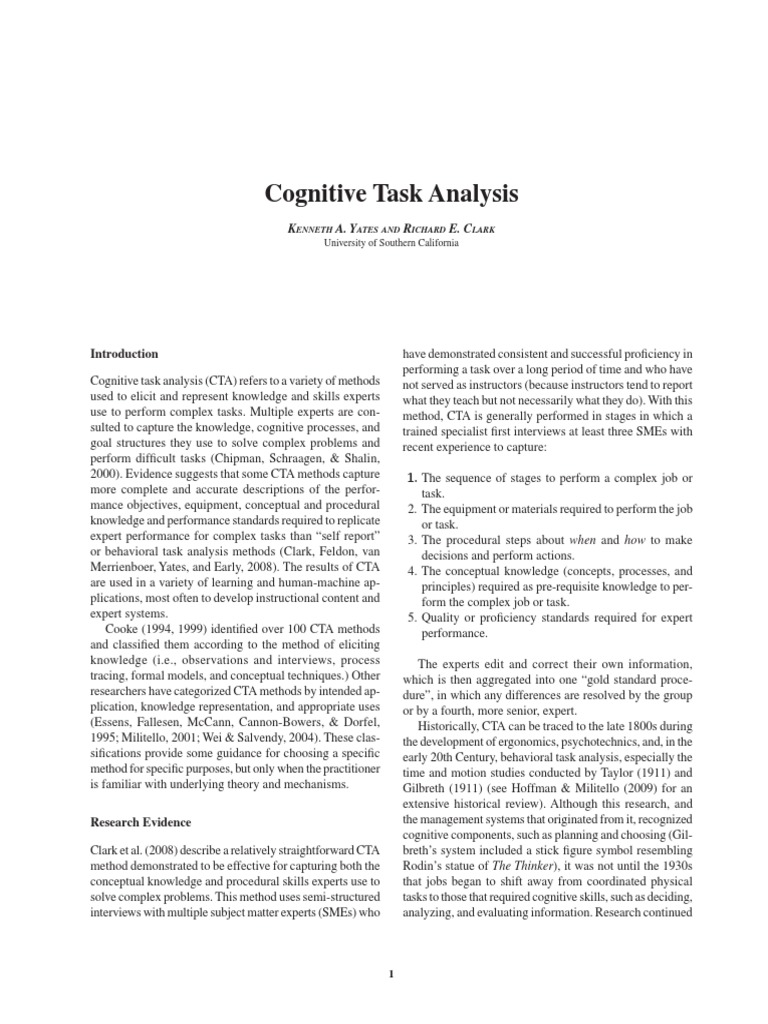 Cognitive Task Analysis | PDF | Expert | System