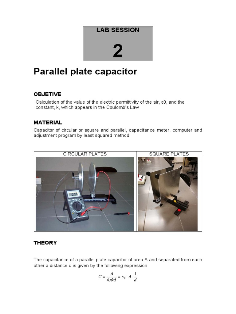 Lab Capacitor | PDF | Capacitor | Electric Field