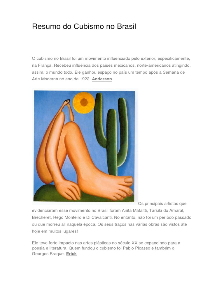 Contribuições do Cubismo no Brasil | PDF | Cubismo | Modernismo