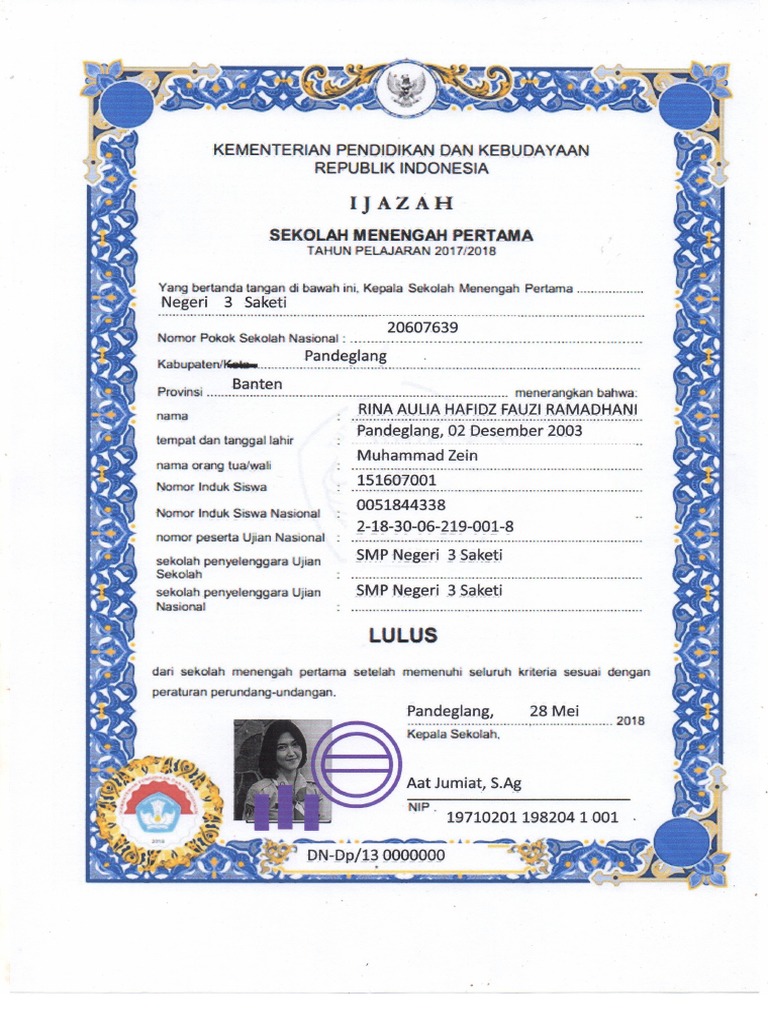 Contoh PENULISAN Ijazah 2018 | PDF