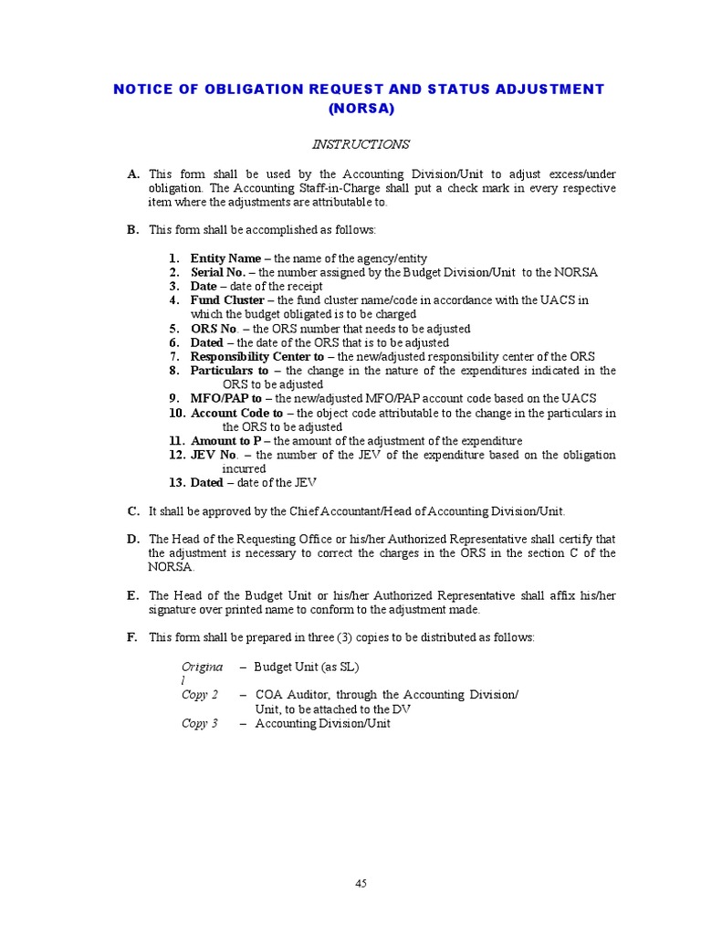 Appendix 12 - Instructions - NORSA