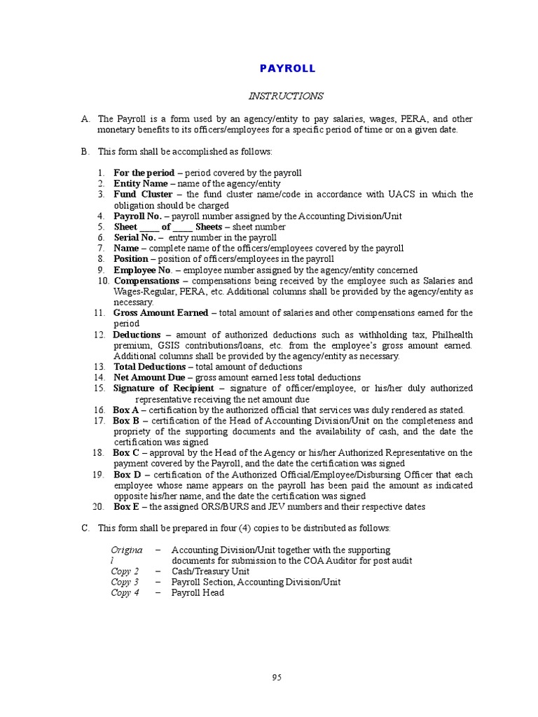 Appendix 33 - Instructions - Payroll | PDF | Payroll Tax | Payroll