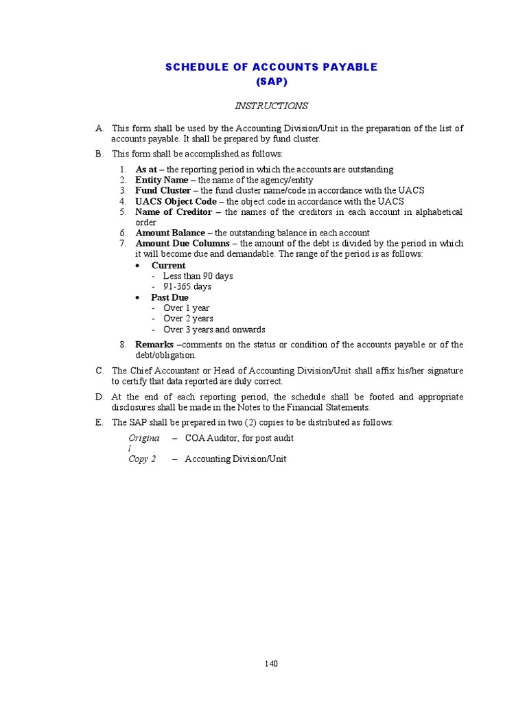 Appendix 54 - Instructions - SAP | PDF