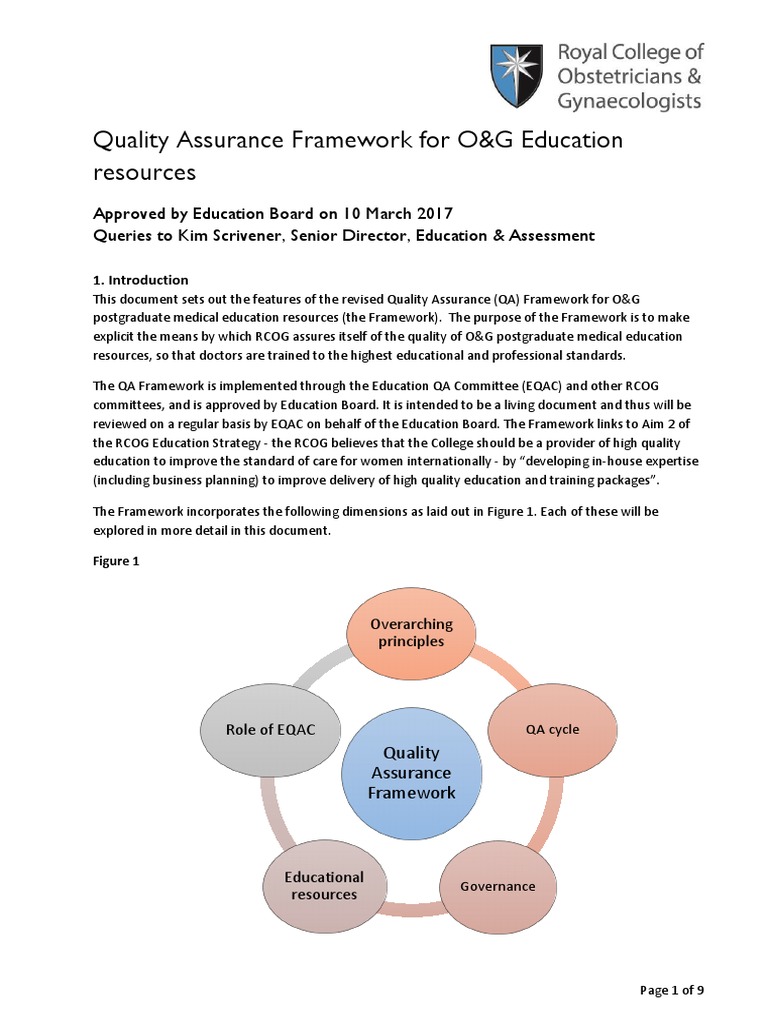Quality Assurance in O&G Education Framework | PDF | Quality Assurance ...