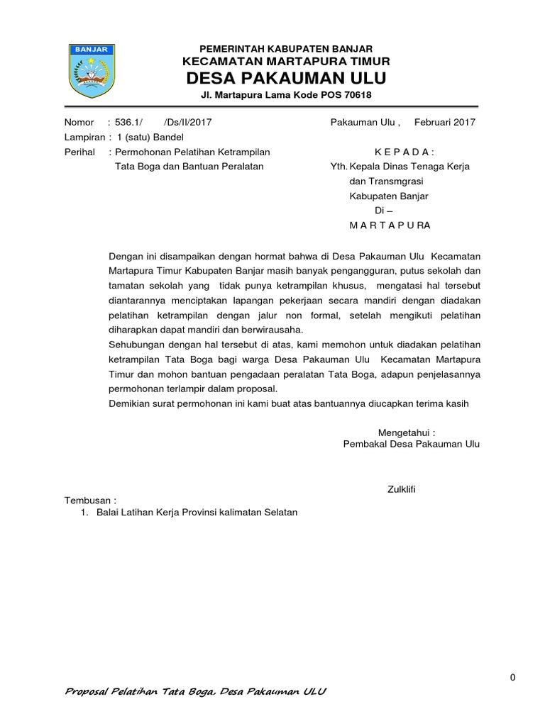 Prosal Ketrampilan Tata Boga | PDF